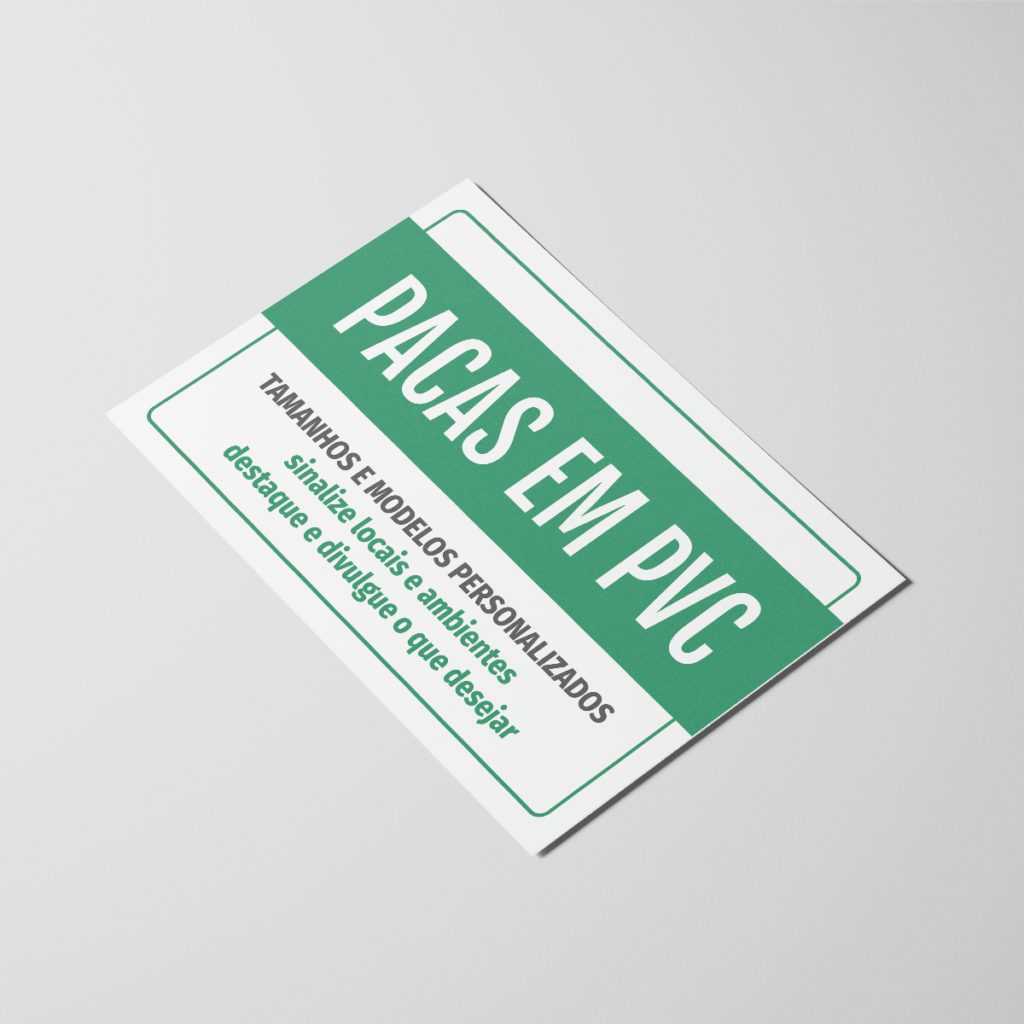 Placas em PVC - 05 unidades por R$ 70,50 - Grafprint Digital
